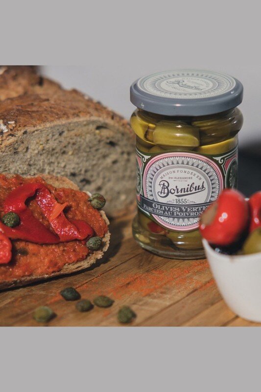 Bornibus 法國綠橄欖與墨西哥辣椒 270gBornibus Olives vertes farcies au Piment ...